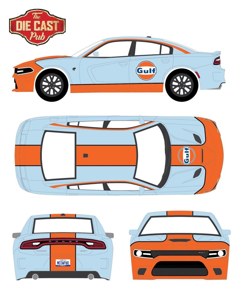 New Small Scale Dodge Charger Hellcat Coming in Gulf Livery